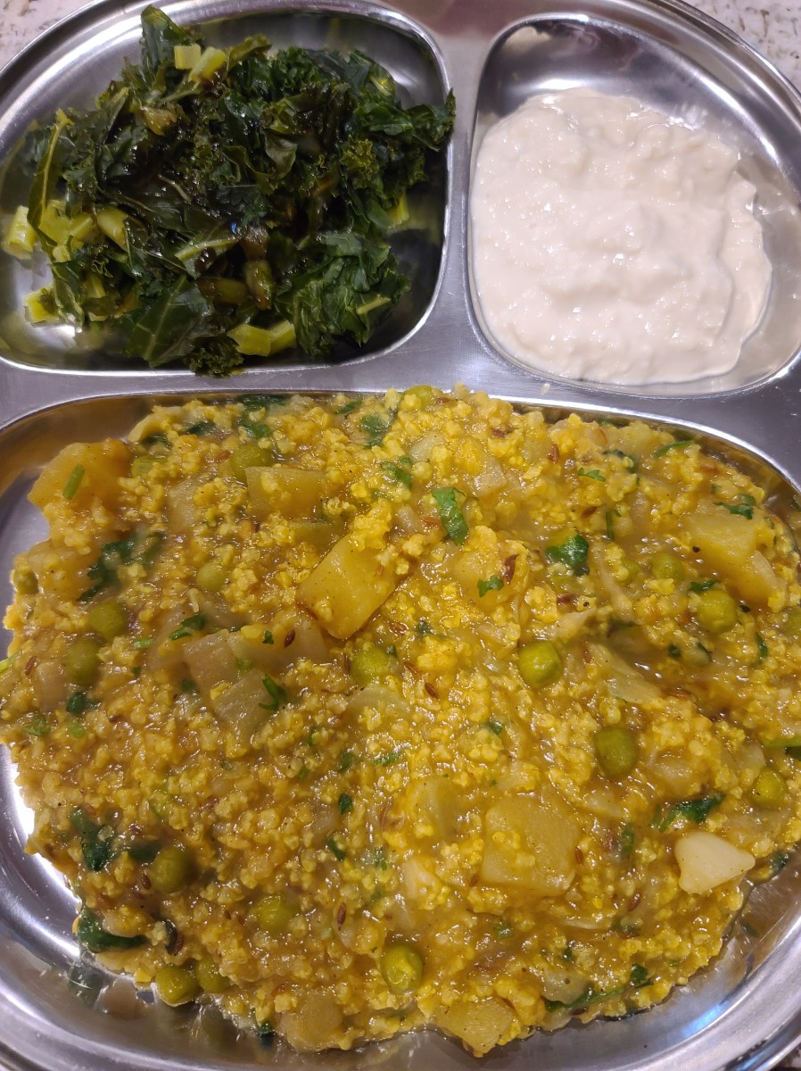 Oil and Ghee Free Millet Kichari (Millet, Dal, Veggie porridge ...
